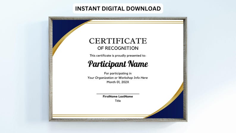 Printable Certificate of Recognition Certificate for Employee Award ...