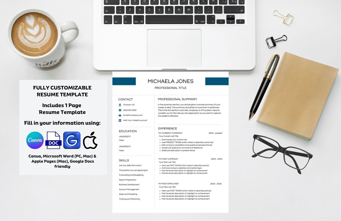 Digital Resume Template for Modern Resume Template for Job Search CV ...