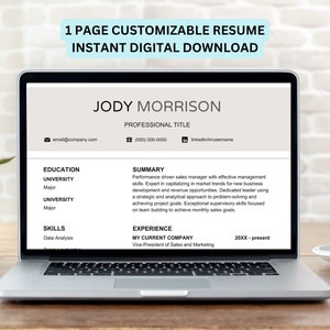 Resume Template Modern Design Digital Download Resume Template for Job ...