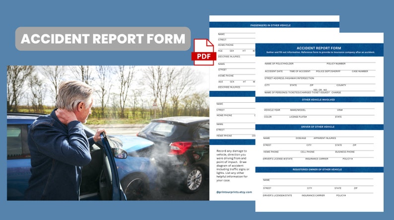 Auto Accident Report Form PDF Format Printable Car Accident Report Form ...