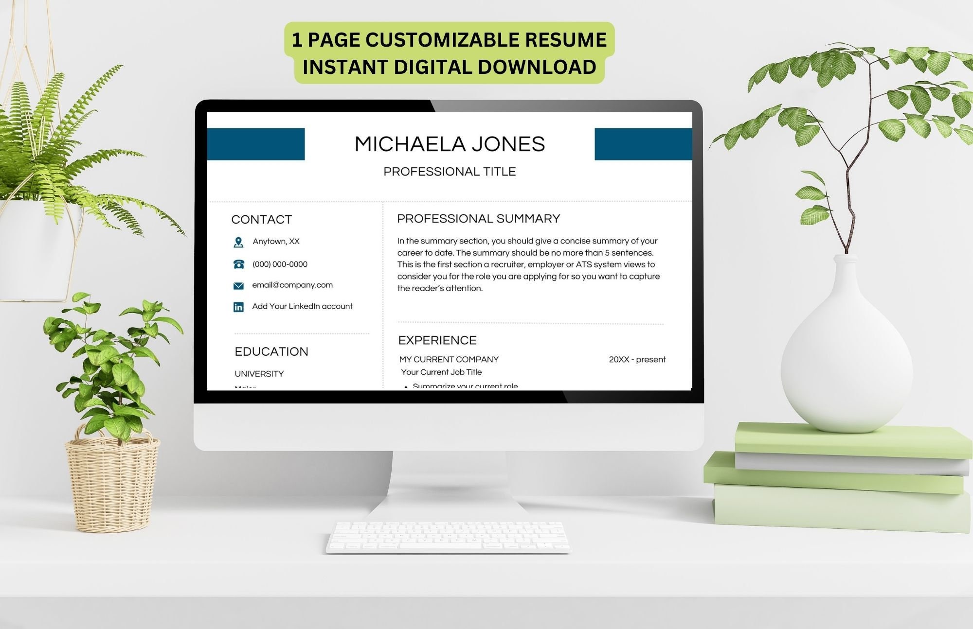 Digital Resume Template for Modern Resume Template for Job Search CV ...