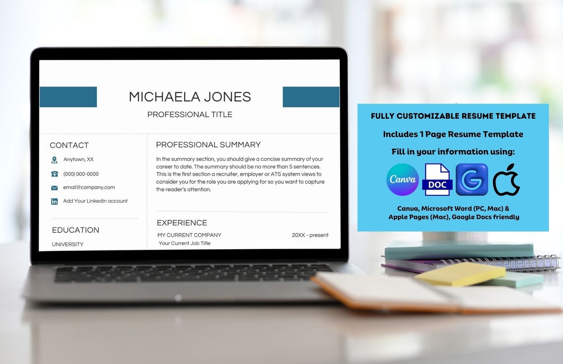Digital Resume Template for Modern Resume Template for Job Search CV ...
