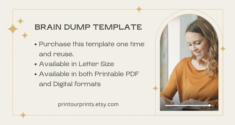 PRINTABLE Brain Dump Template for Thought Organization for Spring Brain ...