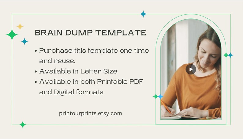 PRINTABLE Brain Dump Template for Thought Organization for Spring Brain ...