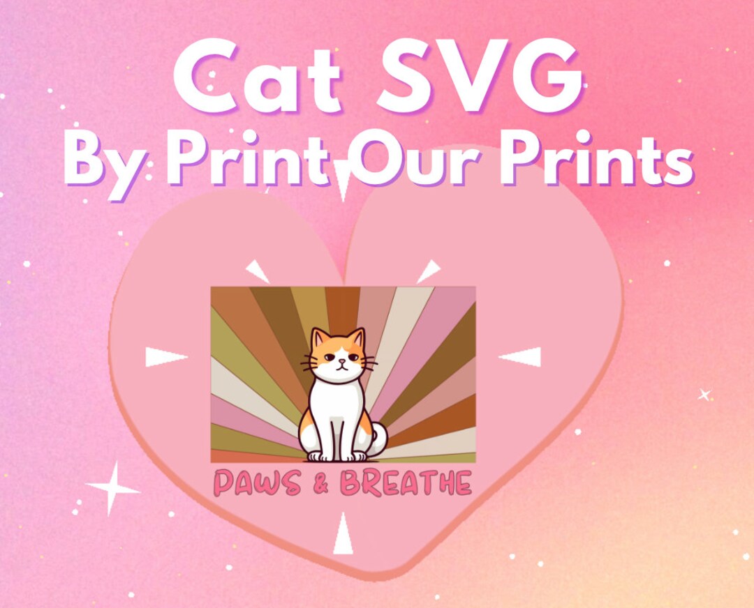 Cat SVG for T-shirt Cat Print Stickers for Crafting Instant Digital ...