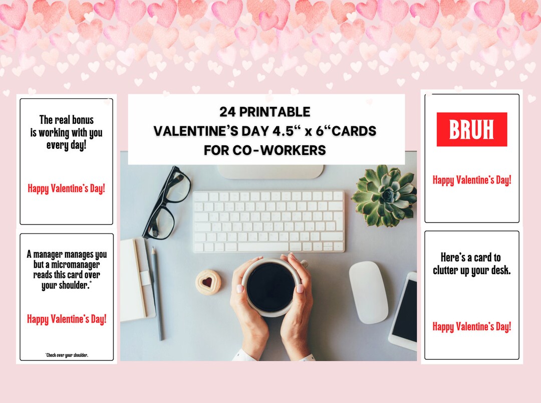 Sarcastic Valentine Cards for Co-workers Printable Valentine's Day ...