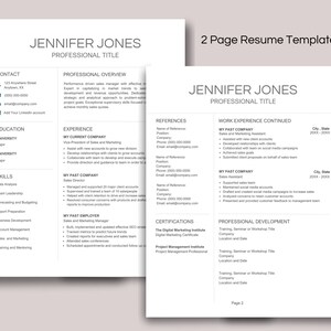 Modern Resume Template Digital Resume Template Minimalist Resume for ...