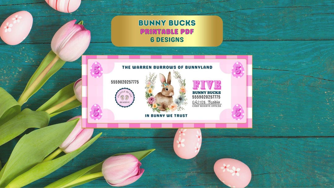 Printable Easter Coupons Vintage Easter Bunny Bucks Play Money for ...