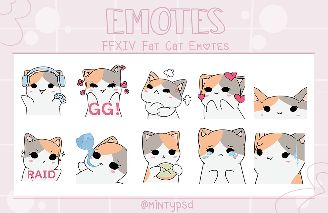 FFXIV Fat Cat Emote (10) | Discord | Twitch | Streaming | Ffxiv ...