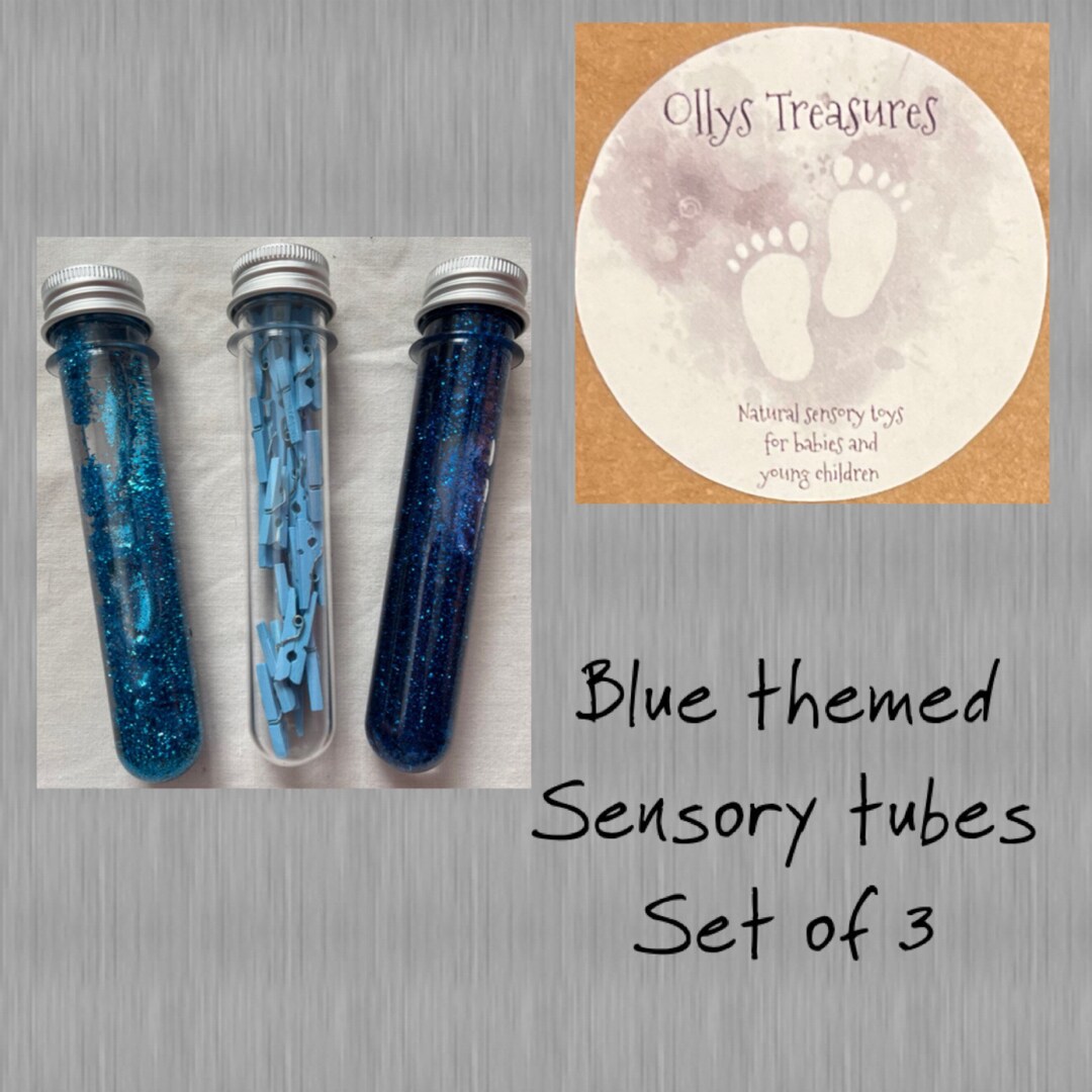 Sensory tubes set of 3 Blue themed - Etsy Österreich