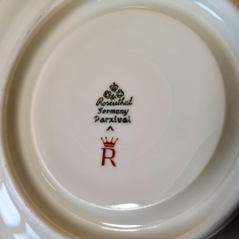 Conjunto de chá ou café Trio Rosenthal com borda em marfim e dourado, 3 ...