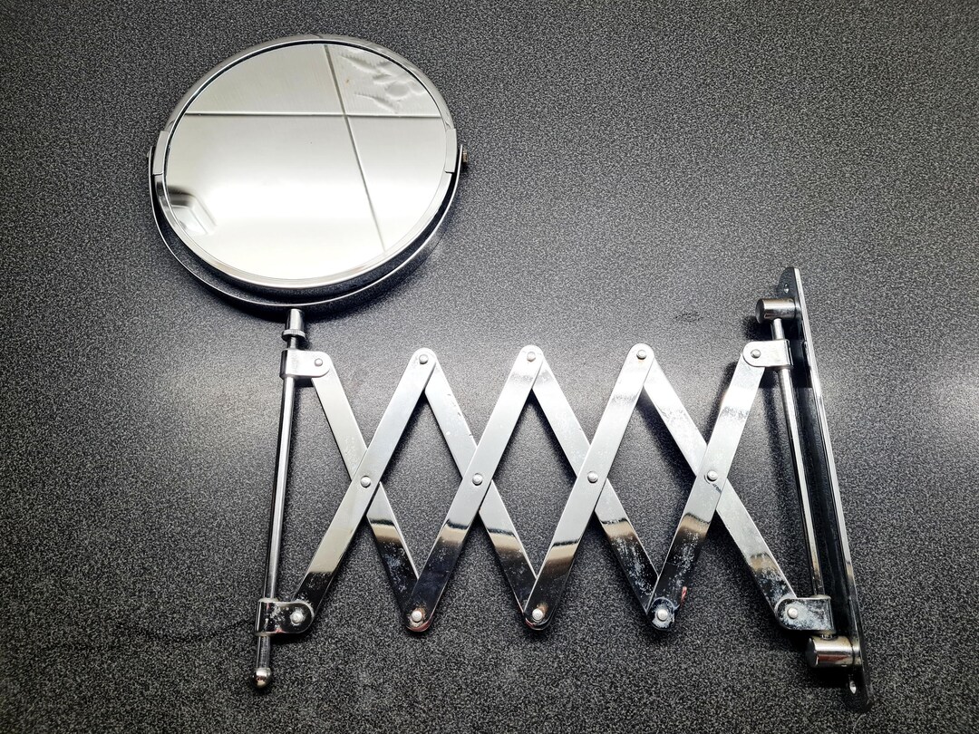 Vintage Magnifying Extending Mirror, Two Sided Vanity Makeup Shaving ...