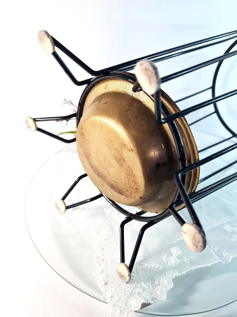 Mid Century Wire Umbrella Holder With Drip Tray, 50s Metal Plant ...