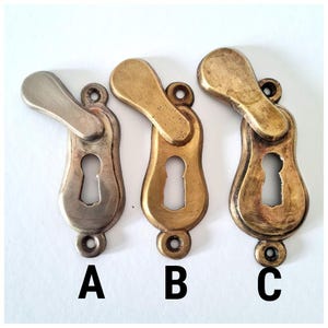 Antique French Brass Key Hole Plate, Peep Hole Cover, Ornate Gold ...