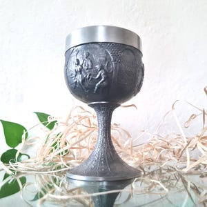 Pewter Goblet Chalice With Pub Scenes, German Metal Wine Glass ARTINA ...