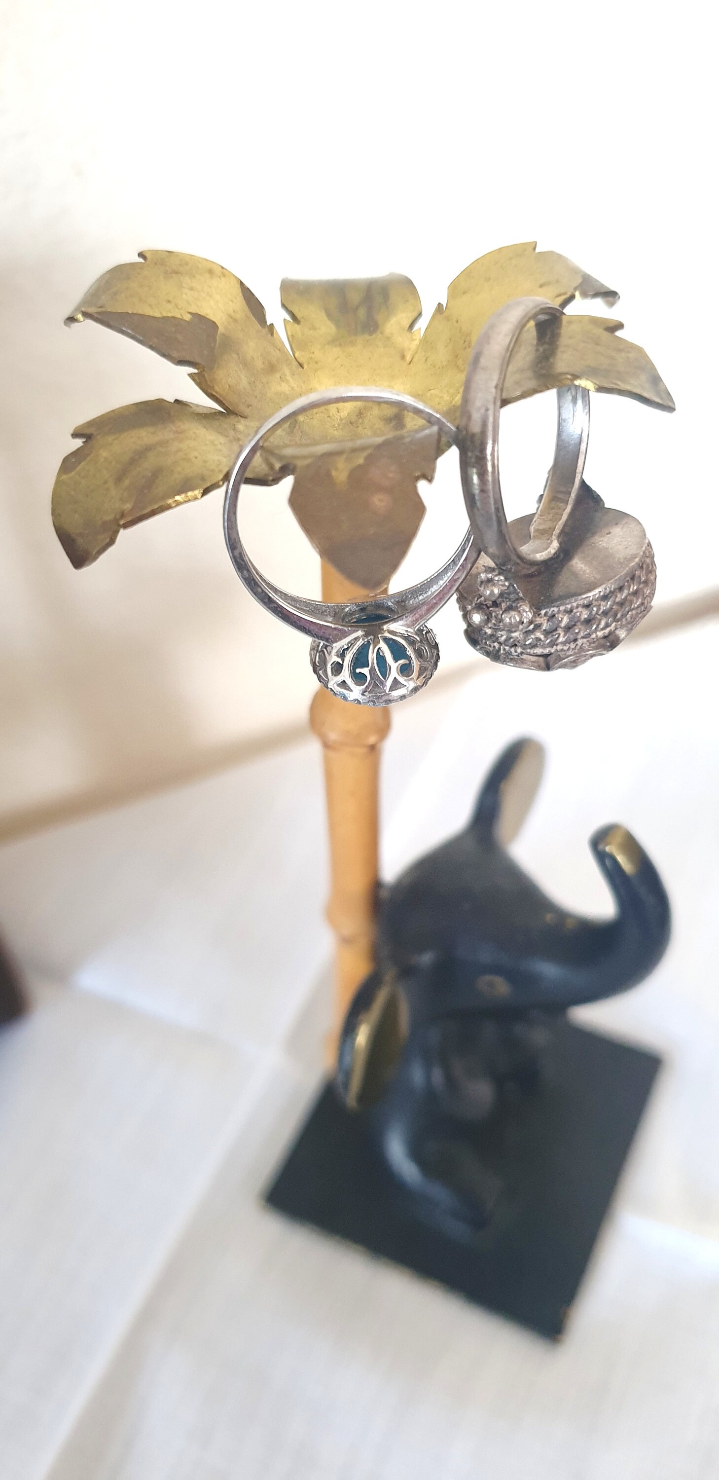 Austrian Bronze Elephant Figurine Mid Century, Brass Elephant Ring ...