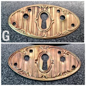 Antique French Brass Key Hole Plate, Peep Hole Cover, Ornate Gold ...
