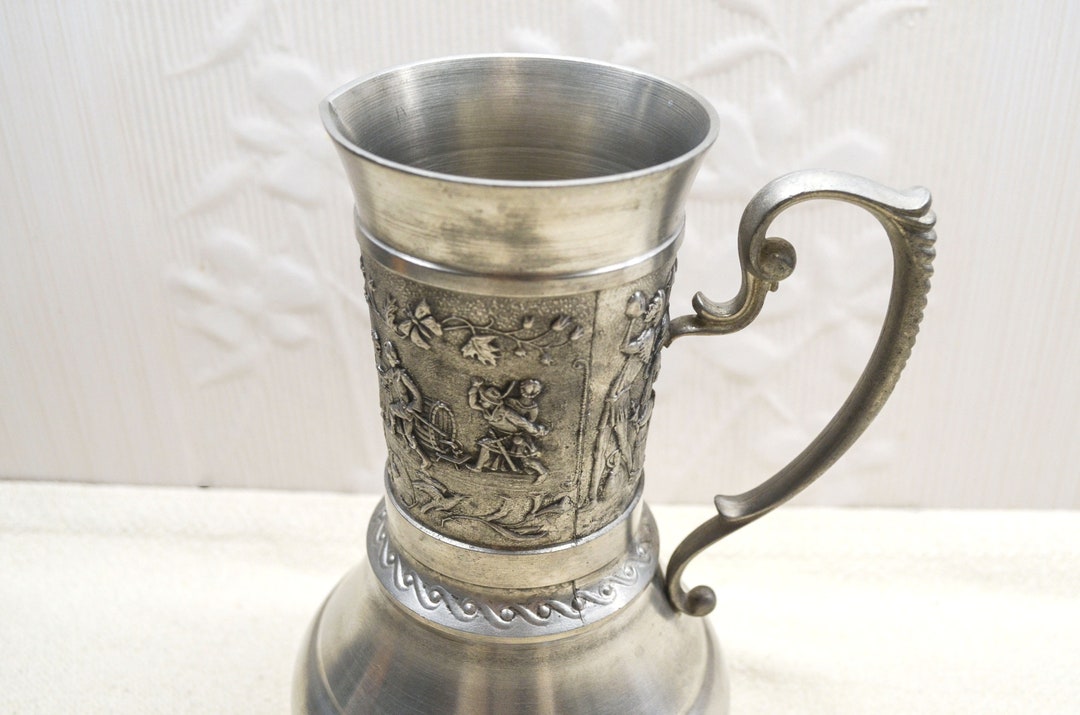 Pewter Wine or Water Pitcher Jug Bedside Carafe 95% Artina Zinn VINTAGE ...