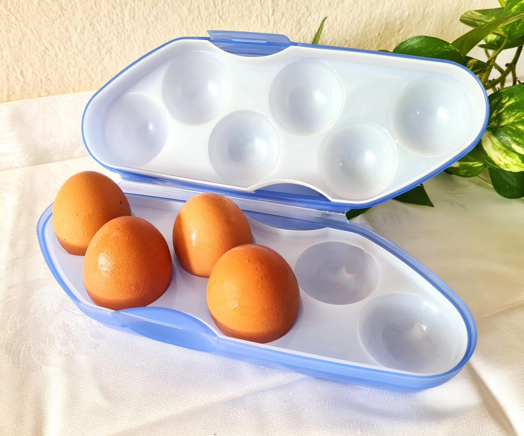Tupperware 6 Eggs Storage Box Holder Keeper, Retro Picnic Storage ...