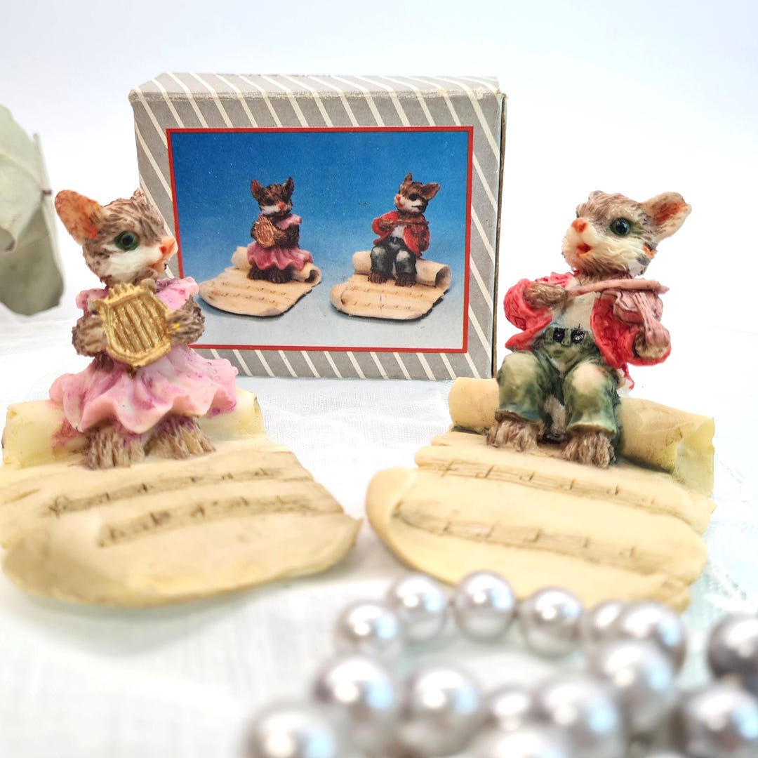 Vintage Musical Mice Figurines Set With Box, Germany Resin Mouse ...