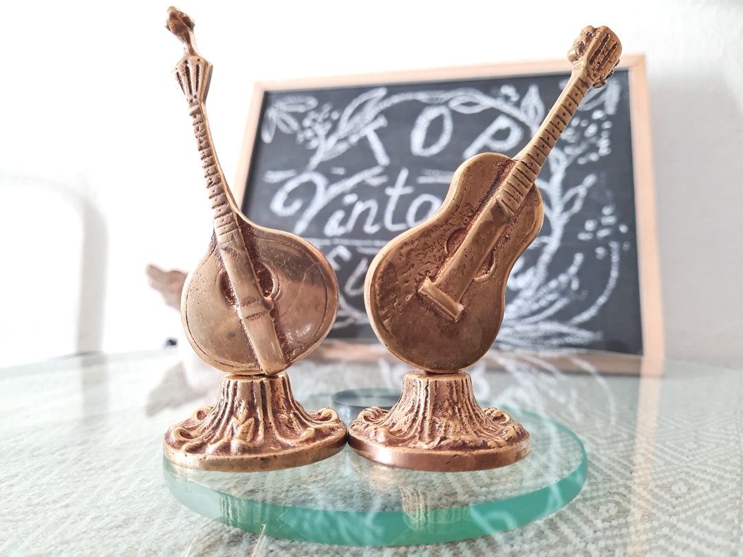 Gift for Musician Brass Guitar Mandolin Lute Musical Instrumen Figurine ...