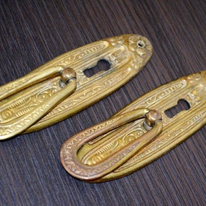 Victorian Cabinet Keyhole Cover With Drawer Pull Handle, Brass Key Hole ...