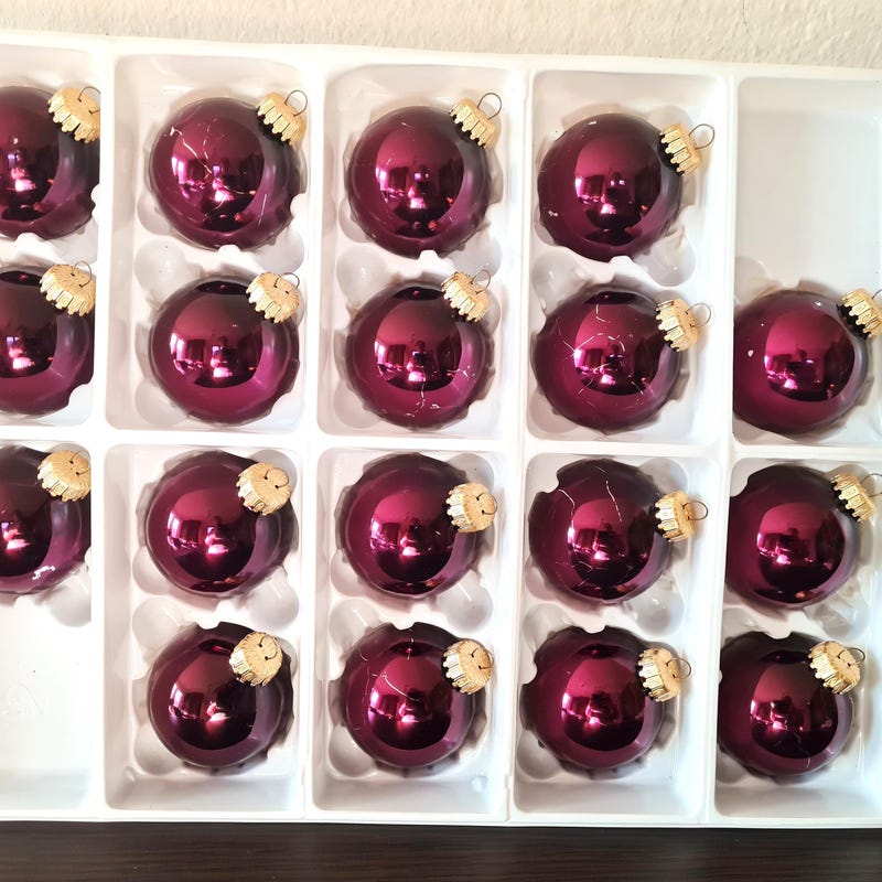 Christmas Ornaments Burgundy - Etsy