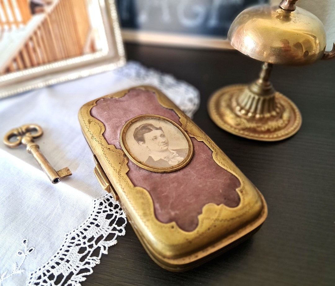 Antique Victorian Card Holder or Calling Card Case With Womens Portret ...