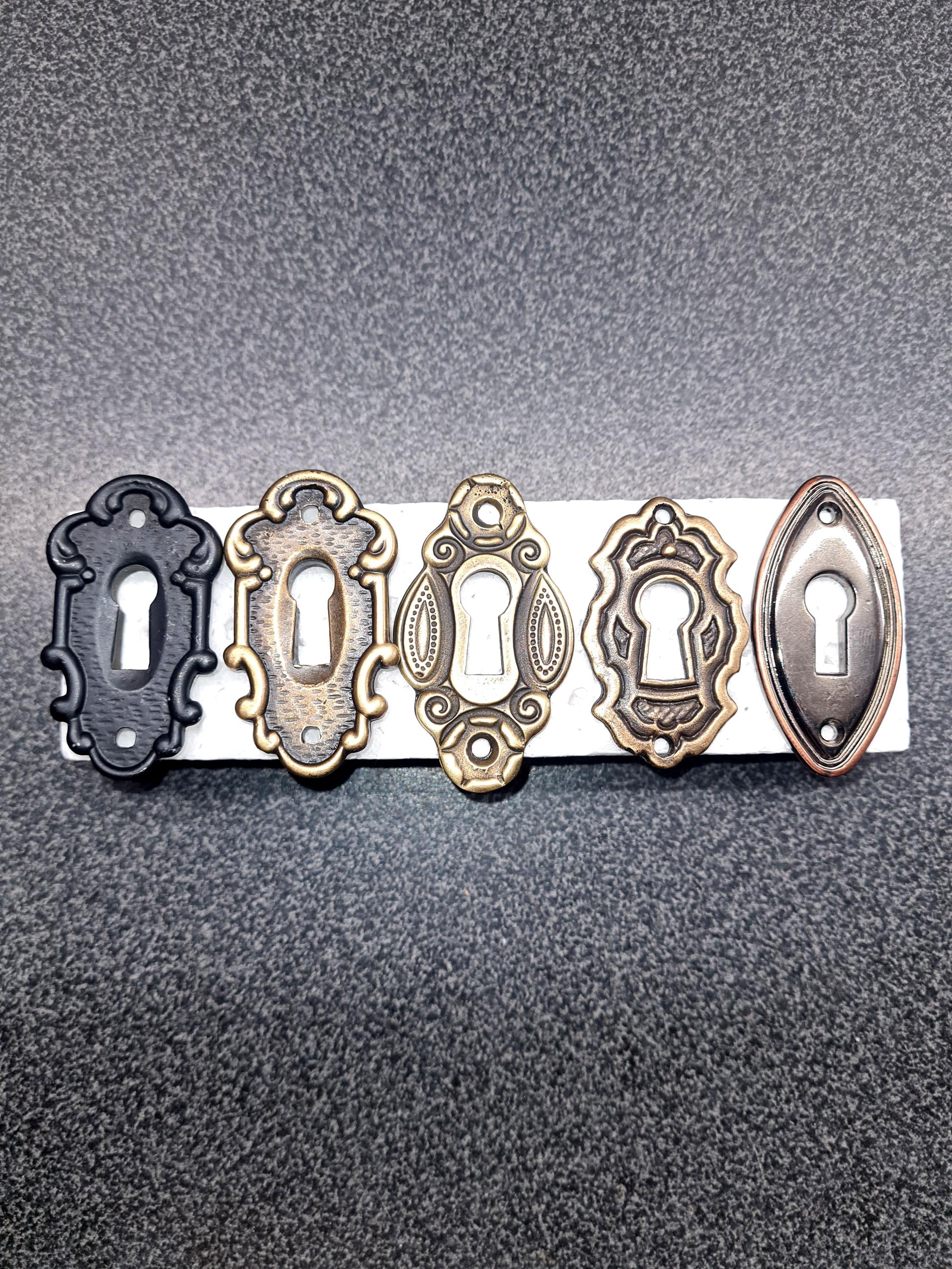 Antique French Brass Key Hole Plate, Peep Hole Cover, Ornate Gold ...