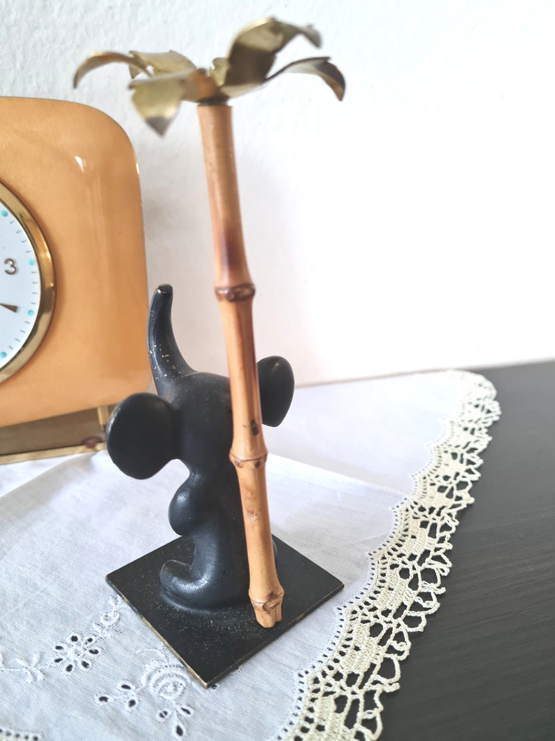 Mid Century Modern Elephant Figurine With Palm Tree Austrian Bronze ...