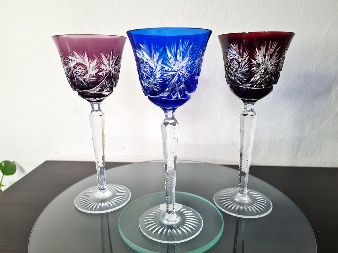 Vintage Crystal Bohemian Wine Glass Goblet With Minor Imperfections ...