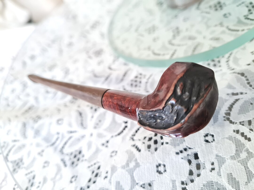 Vintage Small Smoking Pipe, Wood Tobacco Pipe, Cigarette Holder Finger ...