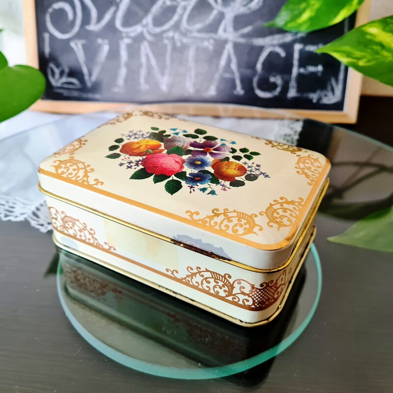 Floral Tin Box - Etsy