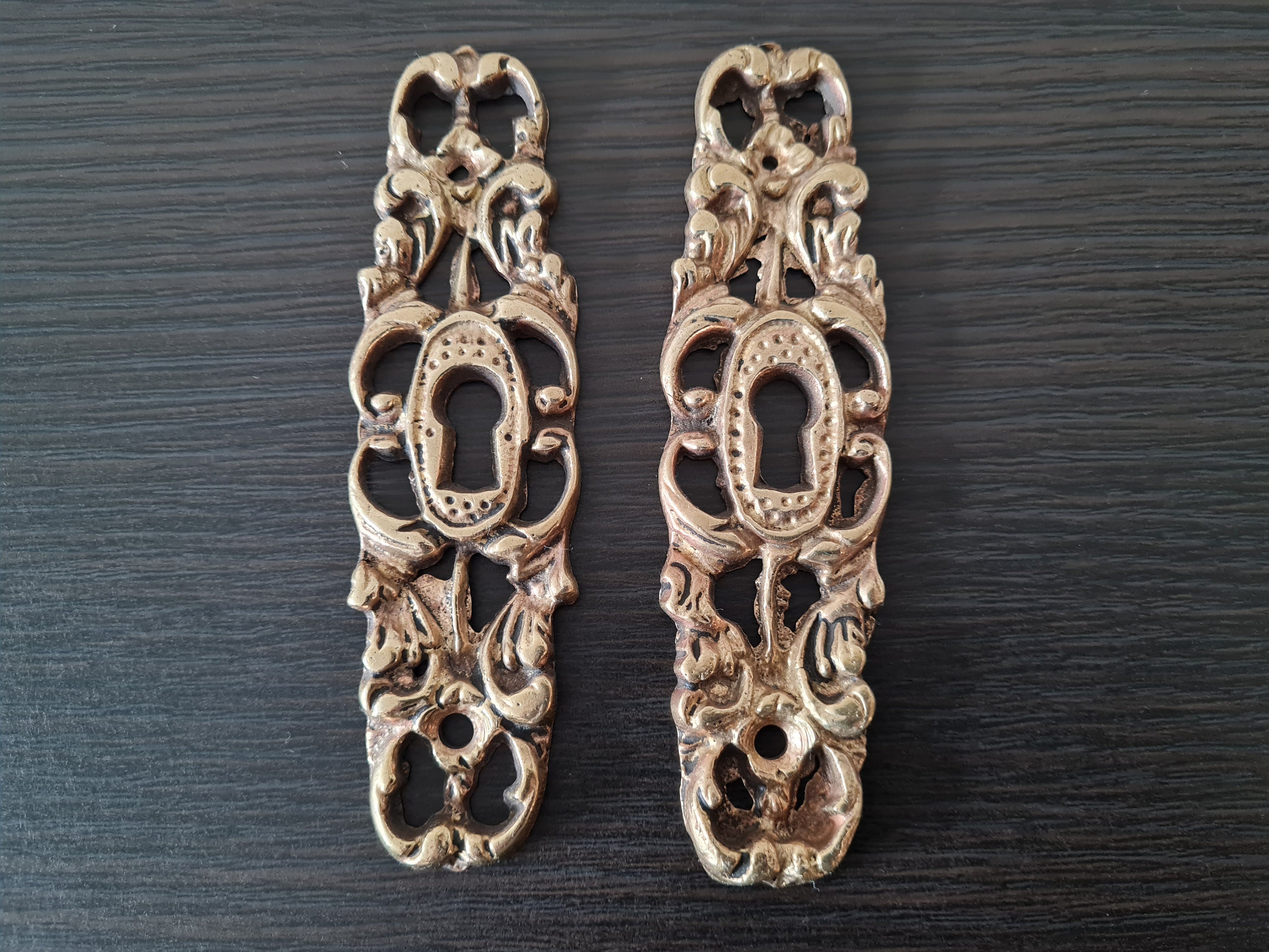 Antique Keyhole Cover Ornate Brass, Door Peep Hole Cover Cabinet Key ...