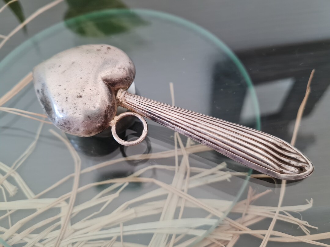 Antique Heart Rattle Baby Toy, Vintage Baby Rattle Silver Plated, New ...