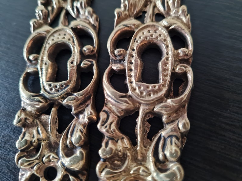 Antique Keyhole Cover Ornate Brass, Door Peep Hole Cover Cabinet Key ...