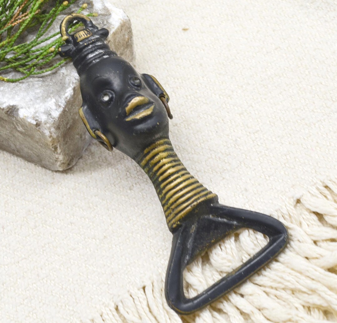 Brass Bottle Opener African Tribal Woman Lady in Ndebele Necklace, MCM ...