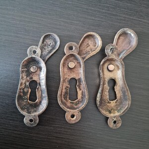 Antique French Brass Key Hole Plate, Peep Hole Cover, Ornate Gold ...