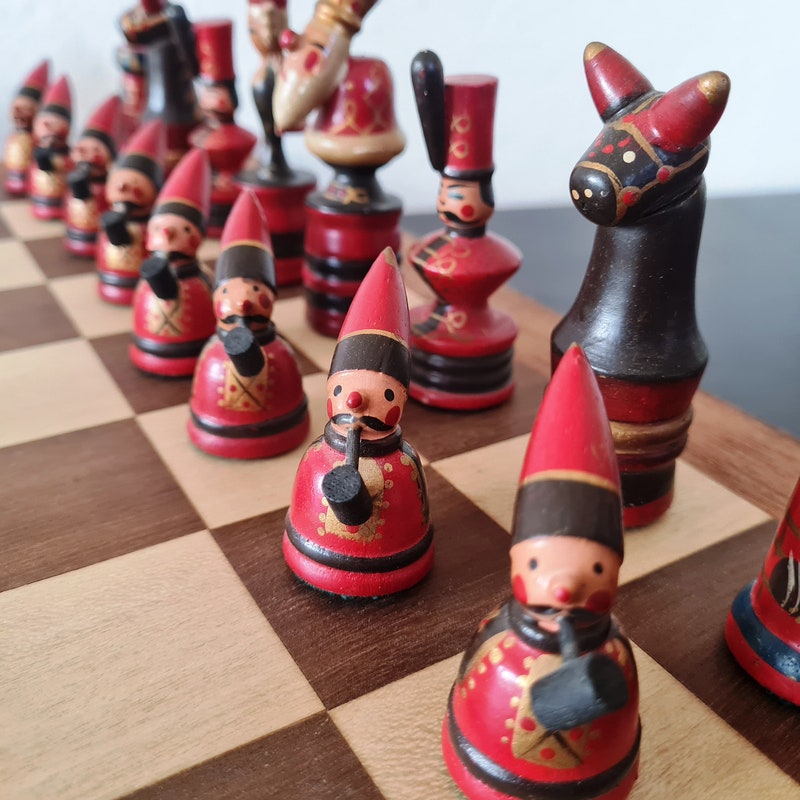 Antique Chess Set - Etsy