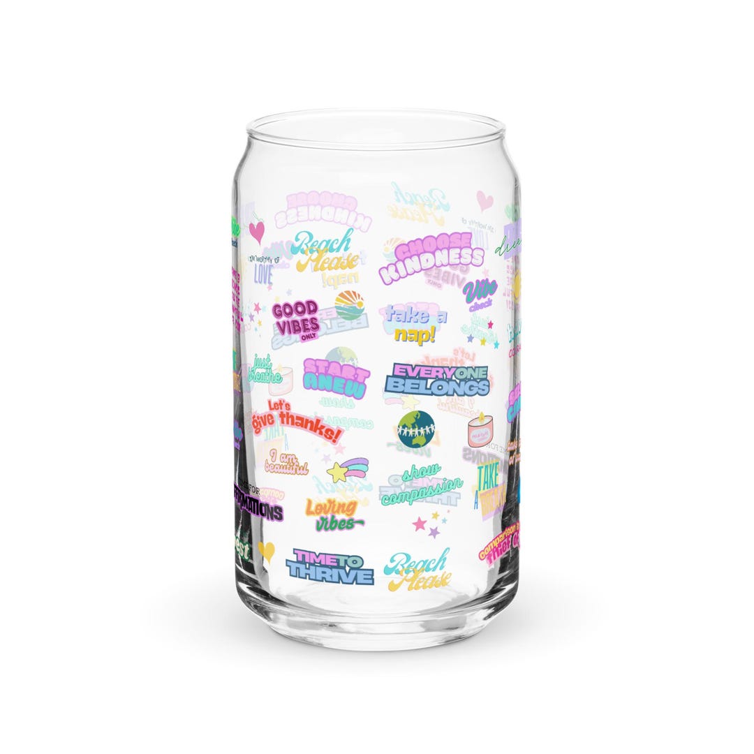 Affirmations - Design Can-shaped Glass - Etsy