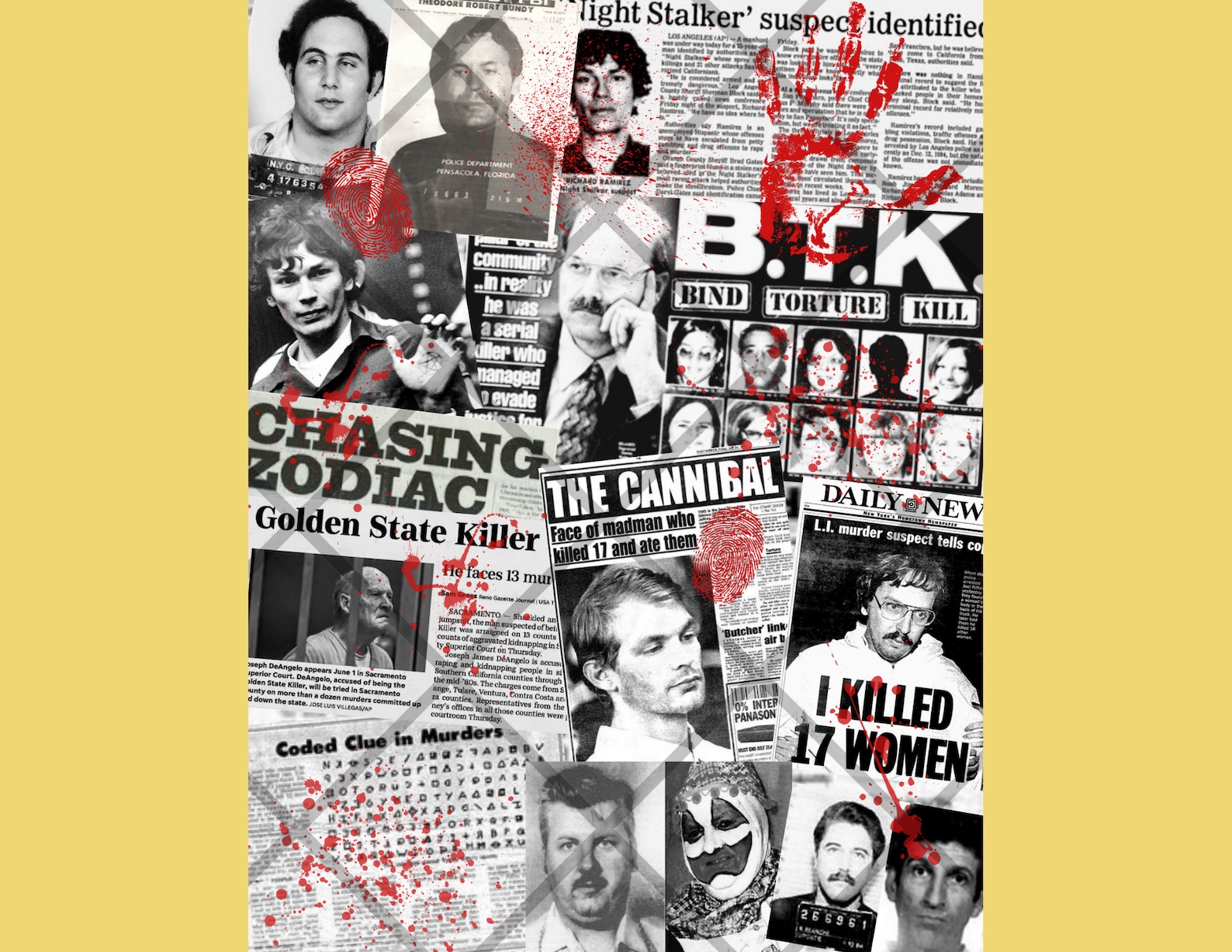 True Crime Serial Killer Newspaper Clipping Files in Portrait - Etsy