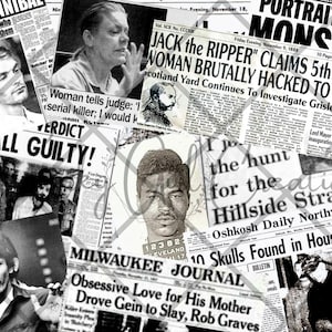 True Crime Serial Killer Newspaper Clipping Files in Landscape 6 Full ...