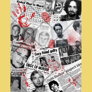 True Crime Serial Killer Newspaper Clipping Files in Portrait - Etsy