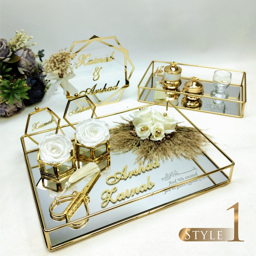 Personalized Engagement Tray - Nikkah Tray - Wedding Tray - Customized ...