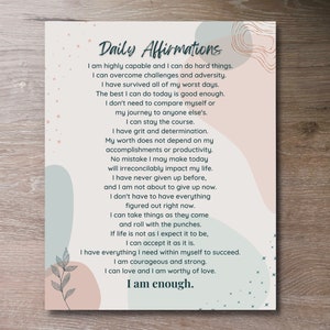 Positive Mental Health Printable Poster for Anxiety Relief and ...