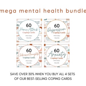 Intrusive Thoughts Coping Cards for Anxiety With Positive Affirmations ...