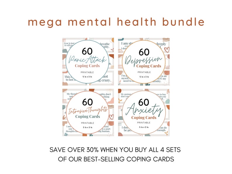 Intrusive Thoughts Coping Cards for Anxiety With Positive Affirmations ...