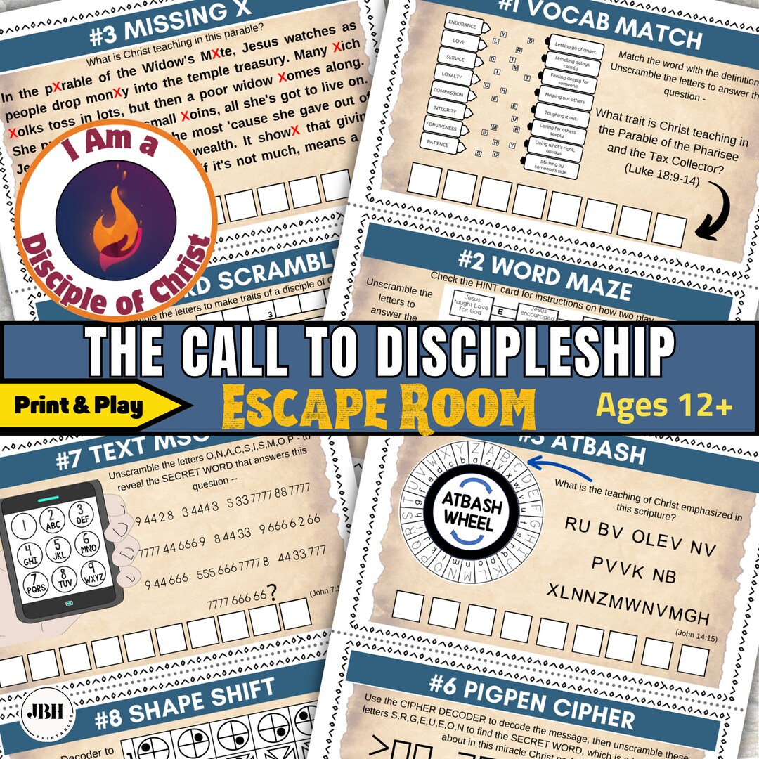 LDS Youth Escape Room: Call to Discipleship (printable) - Etsy
