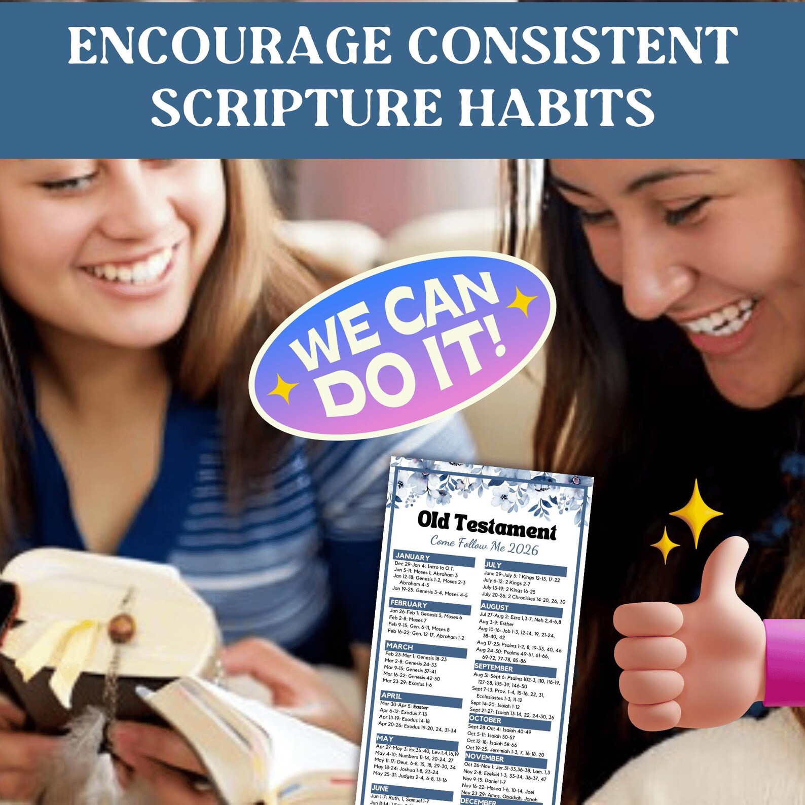 Come Follow Me 2026 Printable Old Testament Reading Bookmark, CFM 2026 ...