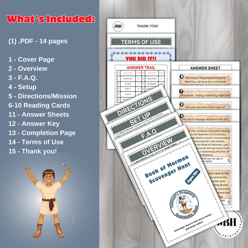 Printable Book of Mormon Escape Room, Samuel's Prophecy Scavenger Hunt ...